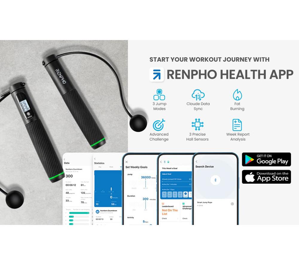 Buy RENPHO Smart Bluetooth Jump Rope | Currys