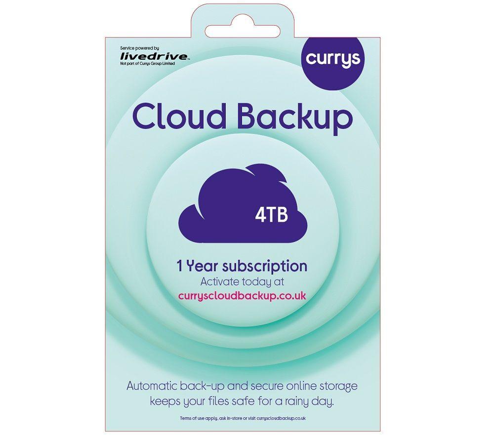 Buy CURRYS Cloud Backup (4 TB, 1 year), Secure VPN (1 year subscription ...