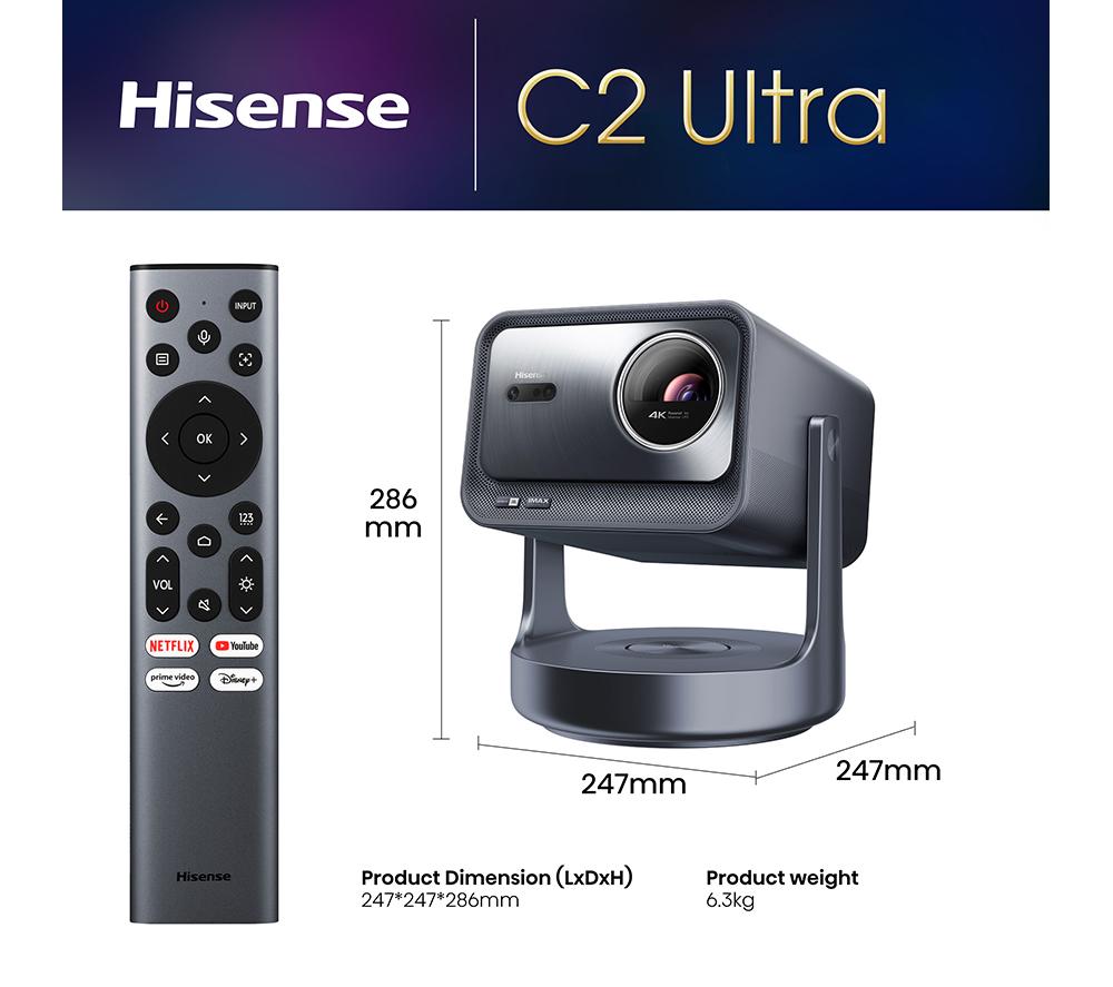 Buy HISENSE C2TUK Ultra 4K Smart Mini Projector | Currys