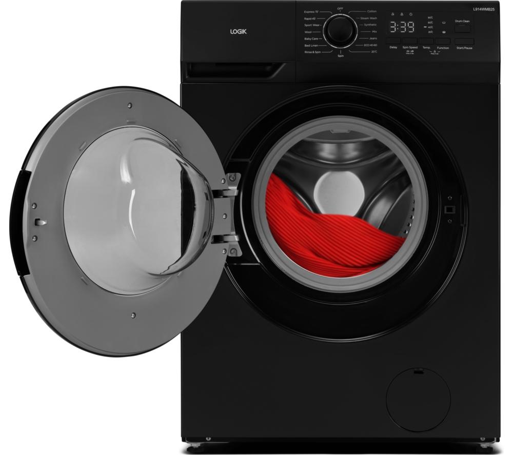 Buy LOGIK L914WMB25 9 kg 1400 Spin Washing Machine - Black | CurrysIE