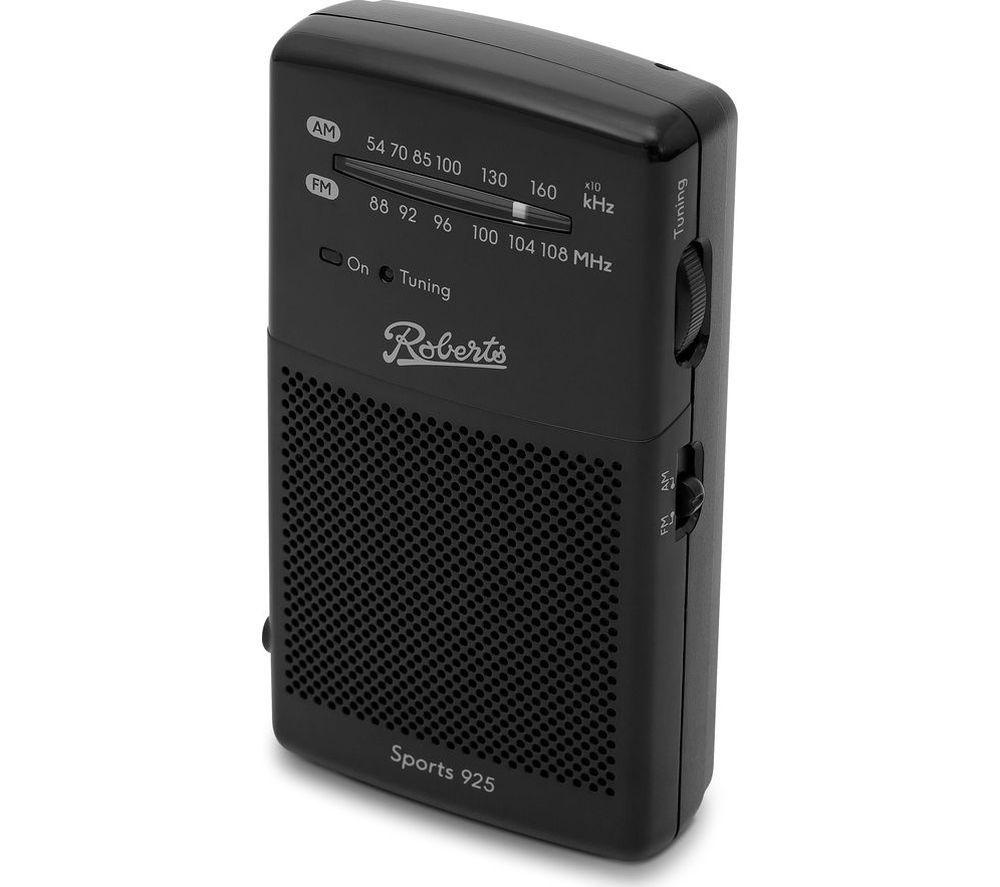 Buy ROBERTS Sports 925 Portable AM/FM Radio - Black | CurrysIE