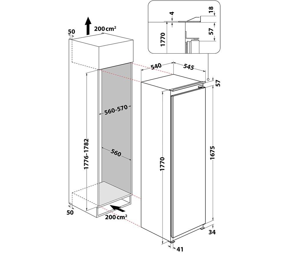 Buy HOTPOINT HTSD184011A1 Integrated Tall Fridge - Sliding Hinge | CurrysIE