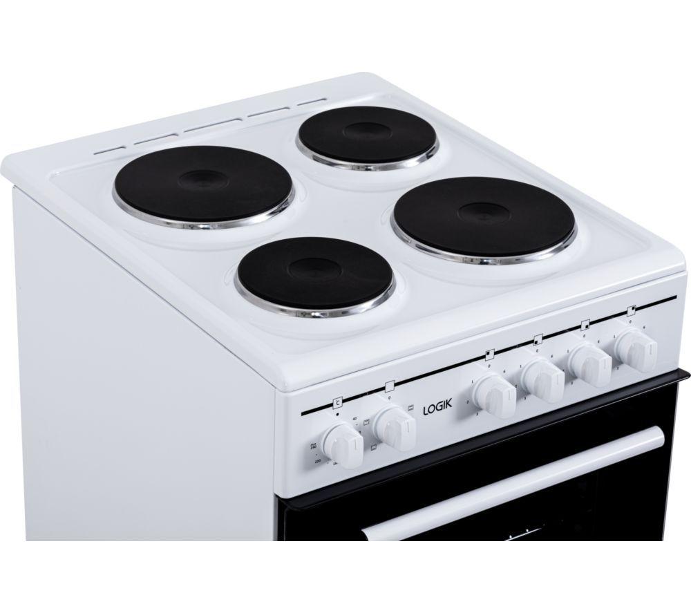 Buy LOGIK LFSE50W25 50 cm Electric Solid Plate Cooker - White | CurrysIE