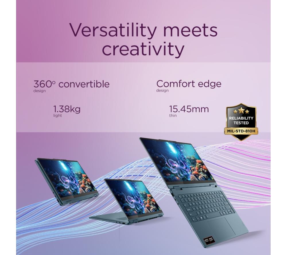 Buy LENOVO Yoga 7 14" 2 in 1 Laptop, CoPilot+ PC - AMD Ryzen AI 7, 1 TB ...