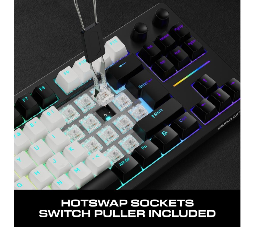 Buy QPAD Loop TKL Mechanical Gaming Keyboard - Black & White | Currys
