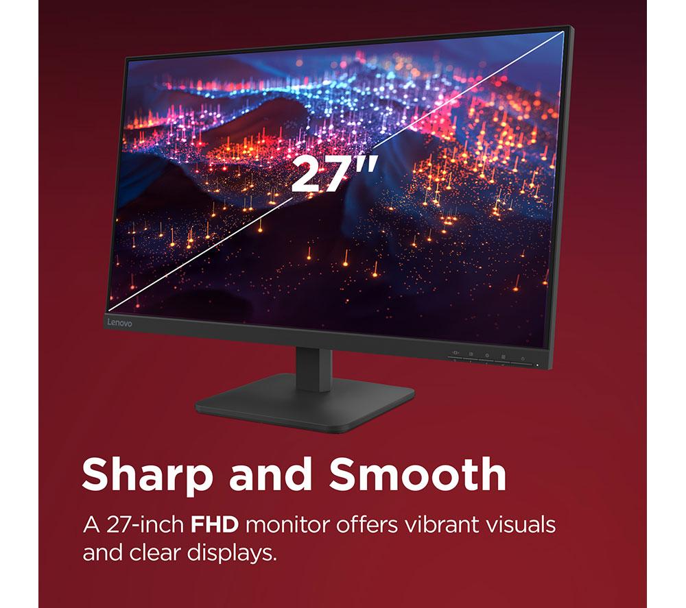 Buy Lenovo L27 4e Full Hd 27 Ips Monitor Raven Black Currys