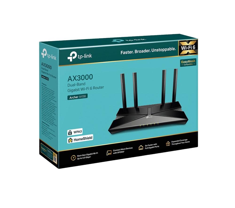Buy TP-LINK Archer AX58 WiFi Cable & Fibre Router - AX 3000, Dual-band ...