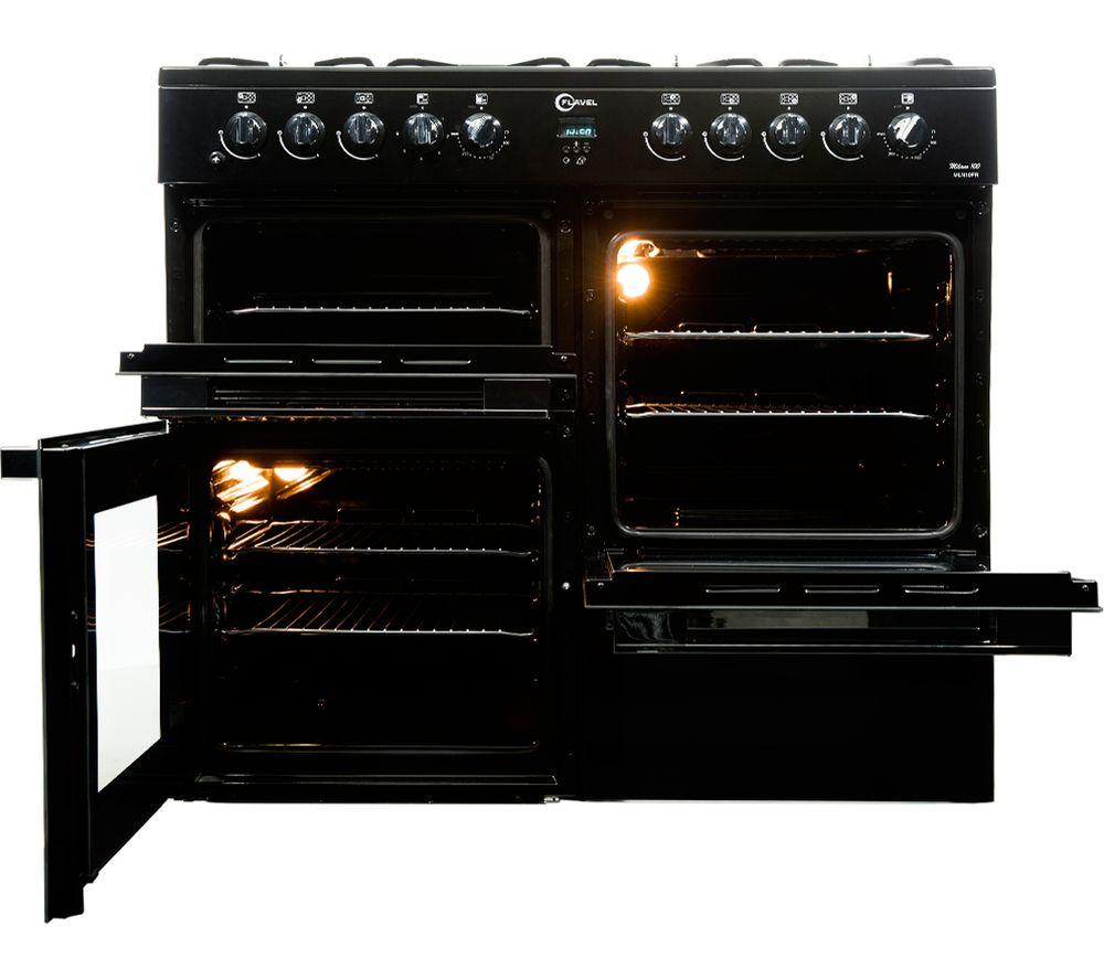 Buy FLAVEL Milano 100 MLN10FRK Dual Fuel Range Cooker - Black & Chrome ...