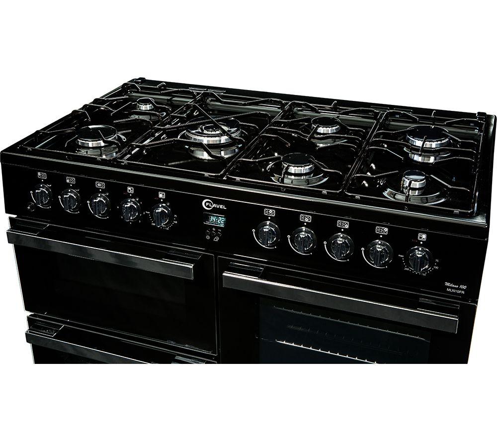 Buy FLAVEL Milano 100 MLN10FRK Dual Fuel Range Cooker - Black & Chrome ...
