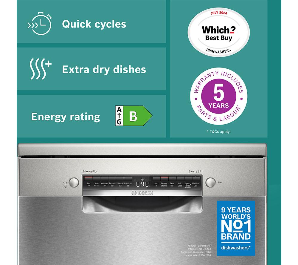 Buy BOSCH Series 4 SMS4EMI06G Full-size WiFi-enabled Dishwasher ...