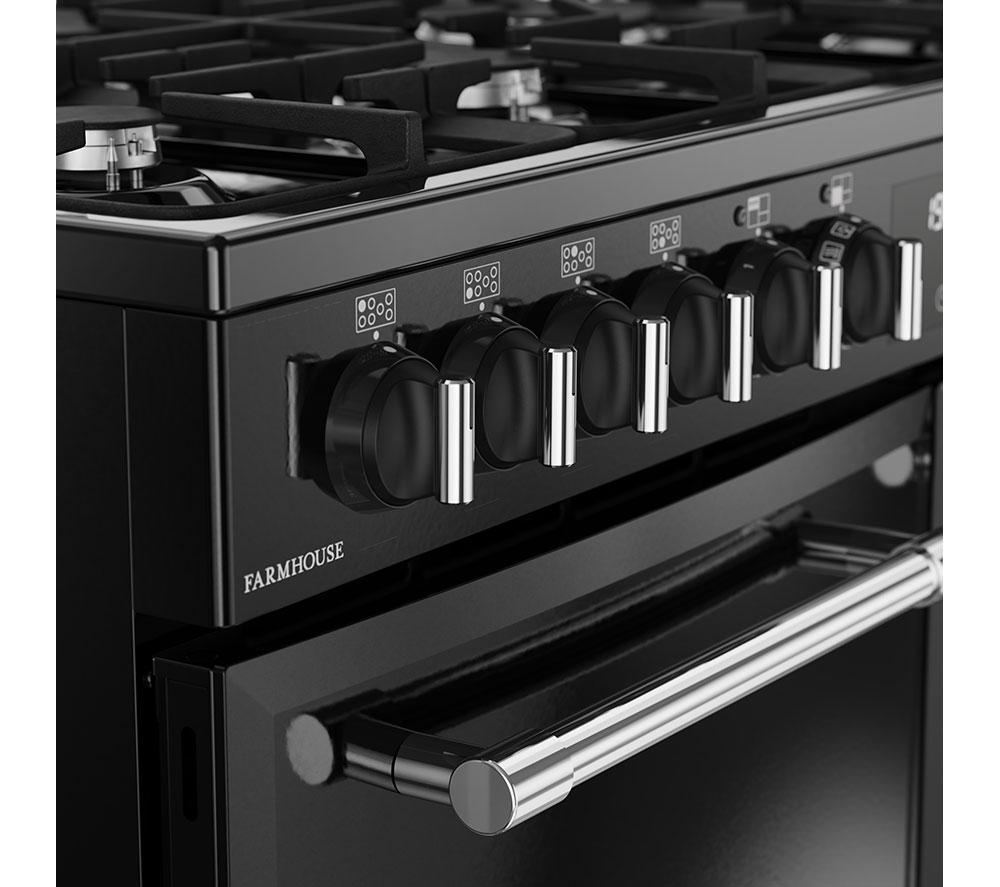 Buy BELLING Farmhouse 100DF Dual Fuel Range Cooker - Black & Chrome ...